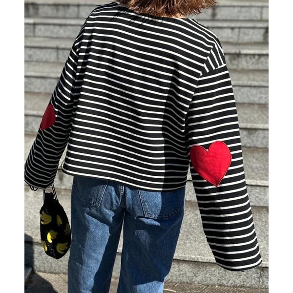 ZOZO問い合わせ番号:103005630ショップ:Bonjour Sagan，ボンジュールサガンブランド:mi via loca，ミヴィアロカ，Bonjour Sagan，ボンジュールサガン商品名:配色2way ハートパッチ ボーダーロン...