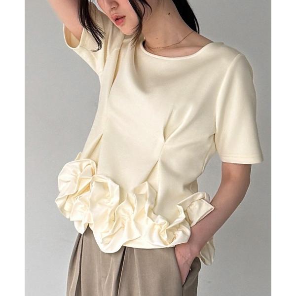 『タイムセール実施中』ZOZO問い合わせ番号:103005838ショップ:junoah，ジュノアブランド:junoah，ジュノア商品名:フリル半袖トップスカテゴリ:トップス>Tシャツ/カットソーブランド品番:fram1009m-23素...