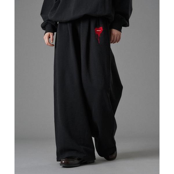 ZOZO問い合わせ番号:103006390ショップ:MUHET，ミュエータブランド:ONCILY，オンシェリー商品名:HEART LOGO WIDE SWEATPANTS / ハートロゴワイドスウェットパンツカテゴリ:パンツ>スウェッ...