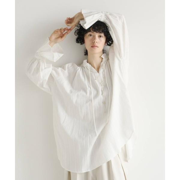 ZOZO問い合わせ番号:103006435ショップ:YARD PLUS/AUNT MARIE'S，ヤードプリュス/アントマリーズブランド:Libra Cue，リブラ キュー商品名:ドビーストライプフリルブラウスカテゴリ:トップス>シャ...