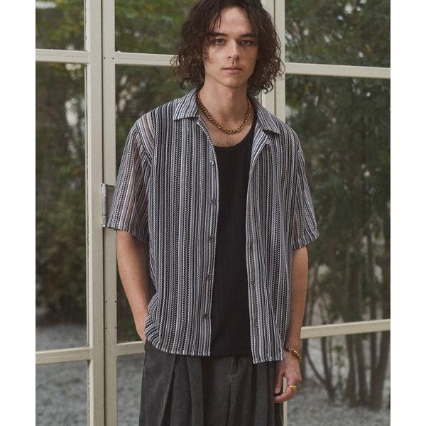 ZOZO問い合わせ番号:103006742ショップ:CJ Div.，シージェイディビジョンブランド:Casper John，キャスパージョン商品名:Stripe lace shirts/ストライプレースシャツカテゴリ:トップス>シャツ...