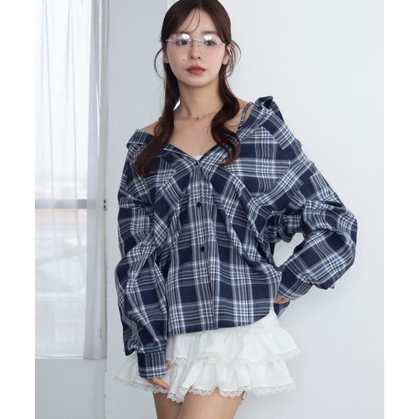 ZOZO問い合わせ番号:103007531ショップ:WEGO，ウィゴーブランド:WEGO，ウィゴー商品名:WEGO/【26年春新作】2WAYオフショルシャツカテゴリ:トップス>シャツ/ブラウスブランド品番:WE26SP02-L0005...