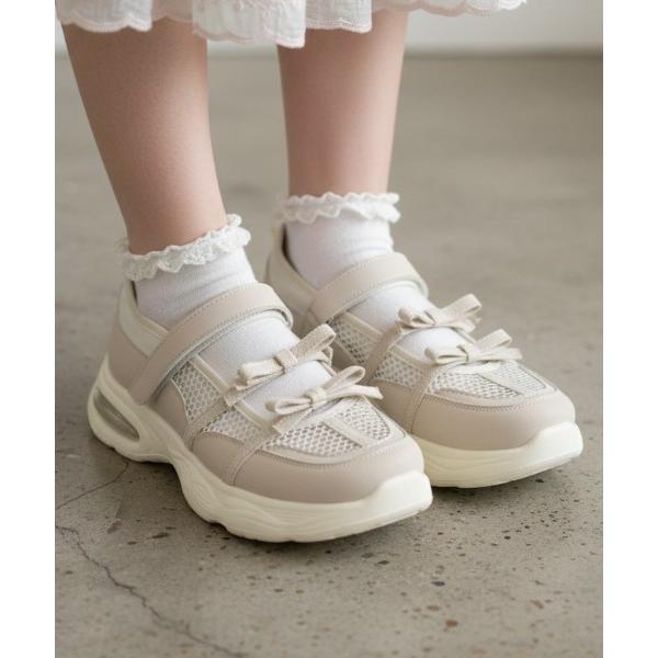 『セール実施中』ZOZO問い合わせ番号:103007683ショップ:VIVIAN COLLECTION，ヴィヴィアンコレクションブランド:VIVIAN，ヴィヴィアン商品名:エアー底シアーダブルリボンメリージェーンスニーカー ZOZOTOWN...