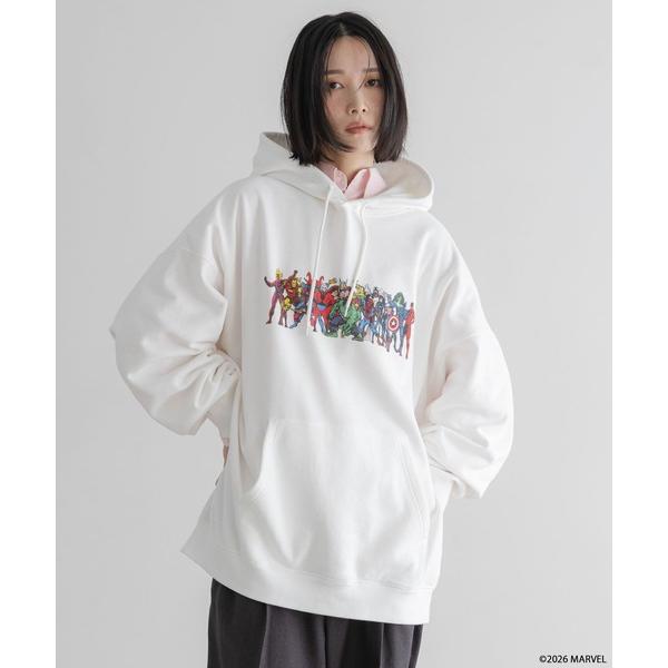 ZOZO問い合わせ番号:103007687ショップ:LOWRYS FARM，ローリーズファームブランド:LOWRYS FARM，ローリーズファーム商品名:【LFM(U)】MARVELスウェットフーディ　 640214カテゴリ:トップス&gt...