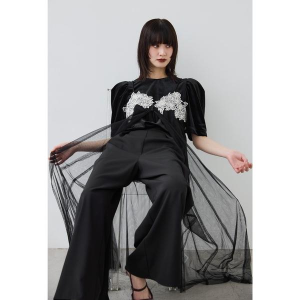 ZOZO問い合わせ番号:103007690ショップ:bflat，ビーフラットブランド:niana，ニアナ，et.UNiVER，エトユニベール商品名:レイヤードベロアパンツドレス 3点セット セパレート チュール キャミワンピース トップス ...