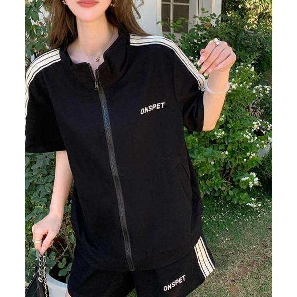 『タイムセール実施中』ZOZO問い合わせ番号:103045028ショップ:Ada.，エイダブランド:SHEPP，シープ商品名:【26年春夏新作】サイドライン半袖トラックジャージ / オーバーサイズ /スタンドカラーカテゴリ:トップス>...