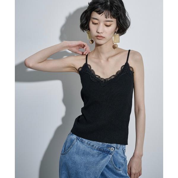 ZOZO問い合わせ番号:103045165ショップ:Auntie Rosa，アンティローザブランド:THE YOn，ザヨン商品名:レースVネックリブコットンニットキャミカテゴリ:トップス>キャミソールブランド品番:TY00000443...