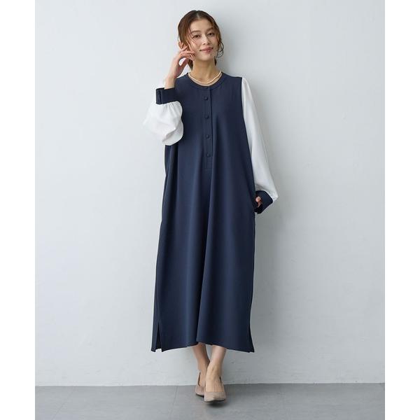 ZOZO問い合わせ番号:103045664ショップ:cross marche，クロスマルシェブランド:anyfee，エニフィー商品名:【anyfee/大きいサイズ】微シアースリーブフレアワンピース《セレモニー/オケージョン》(2026SS)...