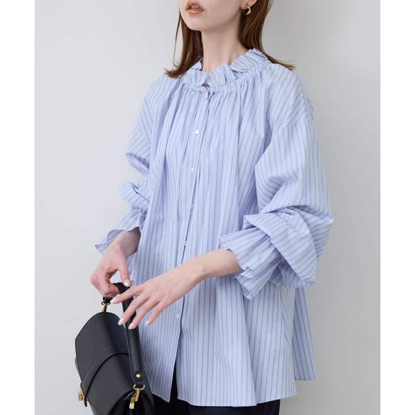 ZOZO問い合わせ番号:103046132ショップ:IENA，イエナブランド:SLOBE IENA，スローブイエナ商品名:《追加》タイプライターフリルブラウスカテゴリ:トップス>シャツ/ブラウスブランド品番:2605191240101...