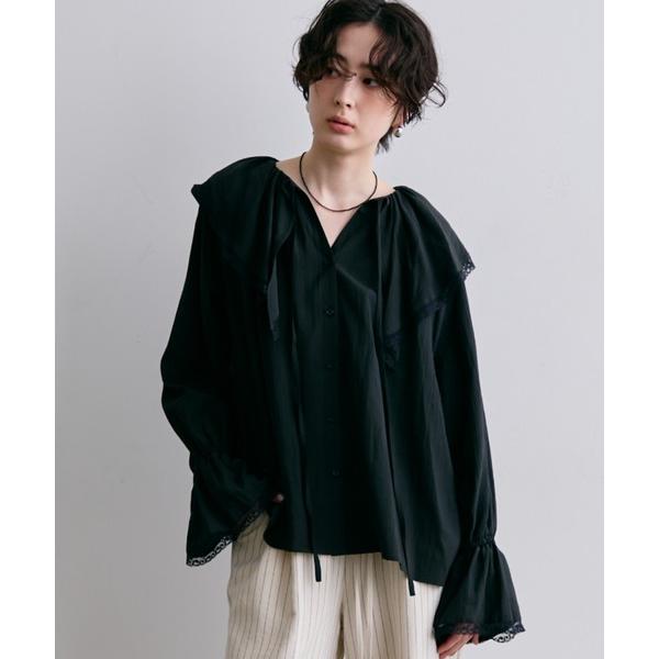 ZOZO問い合わせ番号:103047903ショップ:Avenue，アヴェニューブランド:Trish，トリッシュ商品名:ビックカラーレーストリムブラウスカテゴリ:トップス>シャツ/ブラウスブランド品番:313261-998-002素材:...