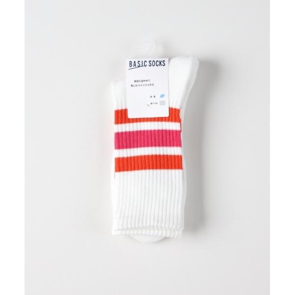 『タイムセール実施中』※このアイテムは返品・交換対象外商品です。ZOZO問い合わせ番号:103083389ショップ:Right-on，ライトオンブランド:Right-on，ライトオン商品名:【BASIC SOCKS】ラインリブ ハイクウォー...