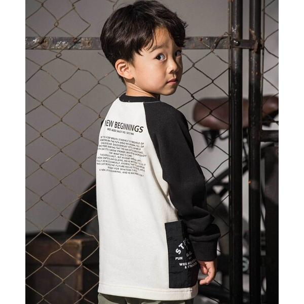 ZOZO問い合わせ番号:103083479ショップ:BEBE ONLINE STORE，ベベ オンラインストアブランド:WASK，ワスク商品名:バイカラーラグランロゴBIGトレーナーカテゴリ:トップス>スウェットブランド品番:1347...