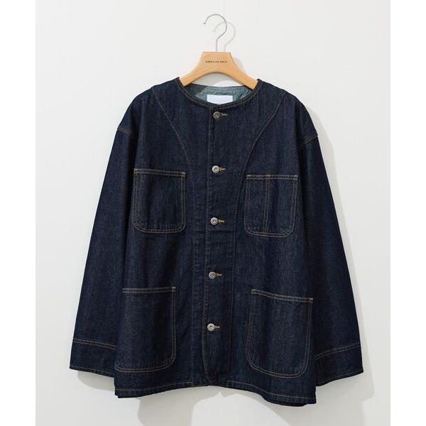 ZOZO問い合わせ番号:103083586ショップ:AMERICAN HOLIC，アメリカンホリックブランド:AMERICAN HOLIC，アメリカンホリック商品名:ノーカラーデニムカバーオールカテゴリ:ジャケット/アウター>デニムジ...