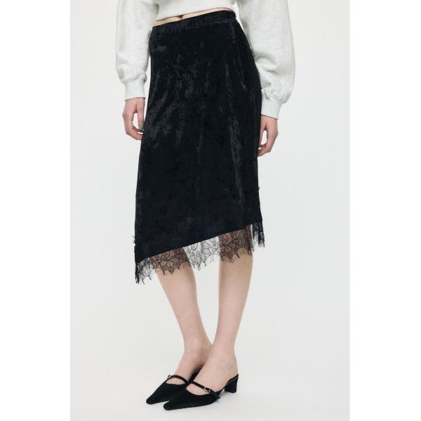 『タイムセール実施中』ZOZO問い合わせ番号:103084167ショップ:MOUSSY，マウジーブランド:MOUSSY，マウジー商品名:LACE TRIM VELVET スカートカテゴリ:スカート>スカートブランド品番:010JS33...