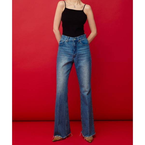 ZOZO問い合わせ番号:103084347ショップ:SLY，スライブランド:SLY，スライ商品名:【2026SS新作】J/W SEMI FLARE DENIM PT ジャストウエストセミフレアデニムパンツ 春服【一部店舗限定アイテム】カテゴ...