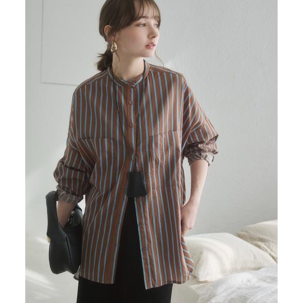 『タイムセール実施中』ZOZO問い合わせ番号:103084426ショップ:ANGIE VINTAGE，アンジー ヴィンテージブランド:ANGIE，アンジー商品名:着丈が選べる オーバーサイズ バンドカラー シャツ / ストライプ / 無地カ...