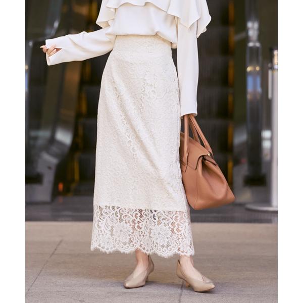 ZOZO問い合わせ番号:103085216ショップ:Spick &amp; Span，スピック アンド スパンブランド:NOBLE，ノーブル商品名:《WEB＆一部店舗限定・追加》リバーレースIラインスカートカテゴリ:スカート>スカート...