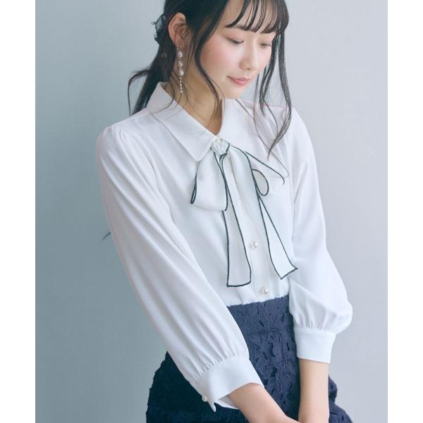 『タイムセール実施中』ZOZO問い合わせ番号:103085566ショップ:SMILE LAND，スマイルランドブランド:marun，マルン，SMILE LAND，スマイルランド商品名:＜大きいサイズ＞配色リボン使いブラウス marunカテゴ...