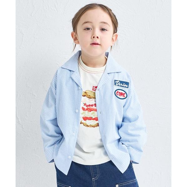 ZOZO問い合わせ番号:103085652ショップ:pairmanon，ペアマノンブランド:pairmanon，ペアマノン，coucou manon，ククゥ マノン商品名:ユニセックス ワッペン 襟付きストライプシャツカテゴリ:トップス&g...