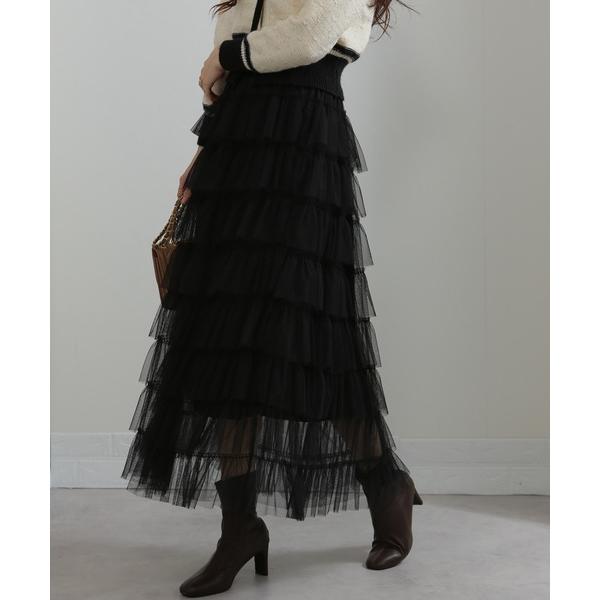 『タイムセール実施中』参考価格：4，389円発売時期：2023年12月コンディション：A（使用感なし）数回使用した程度で使用感が感じられないアイテム参考商品名：段フリルのチュールロングスカート参考品番：310050160【商品に関する注意事...