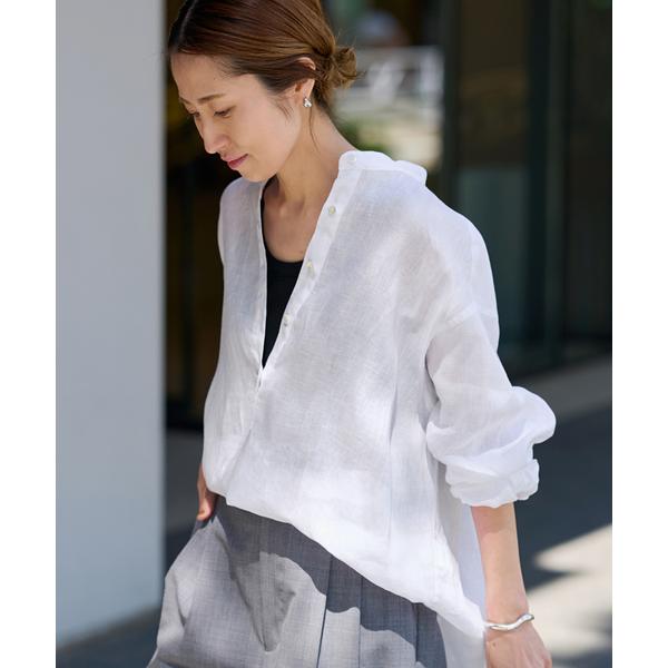 ZOZO問い合わせ番号:103122580ショップ:Spick &amp; Span，スピック アンド スパンブランド:FRAMeWORK，フレームワーク商品名:≪追加≫フレンチリネンバンドカラーシャツカテゴリ:トップス>シャツ/ブラ...