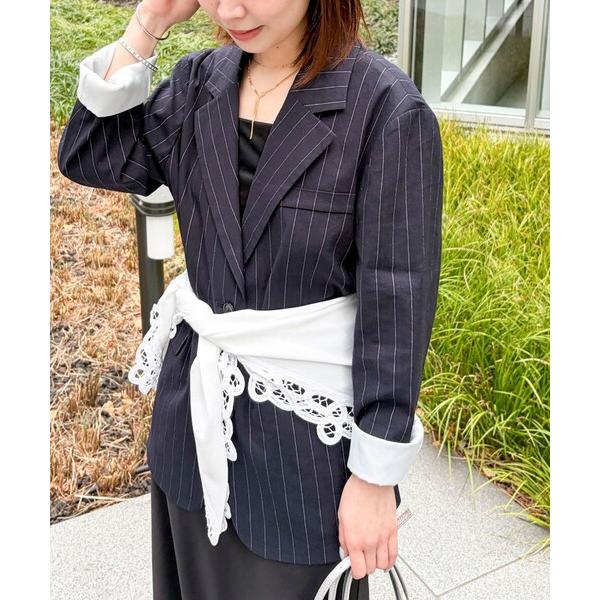 『タイムセール実施中』ZOZO問い合わせ番号:103123345ショップ:NOLLEY'S，ノーリーズブランド:NOLLEY'S，ノーリーズ商品名:【WEB＆一部店舗限定色アイテム】ウォッシャブルストライプオーバージャケットカテゴリ:ジャケ...