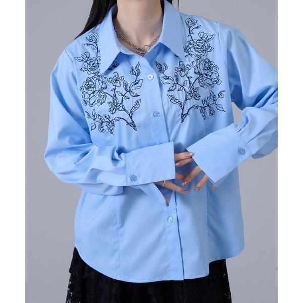 『セール実施中』ZOZO問い合わせ番号:103124024ショップ:Ellno Loset，エルノロゼットブランド:Ellno de Mavie，エルノデメヴィ商品名:ローズチェーンシシュウシャツカテゴリ:トップス>シャツ/ブラウスブ...
