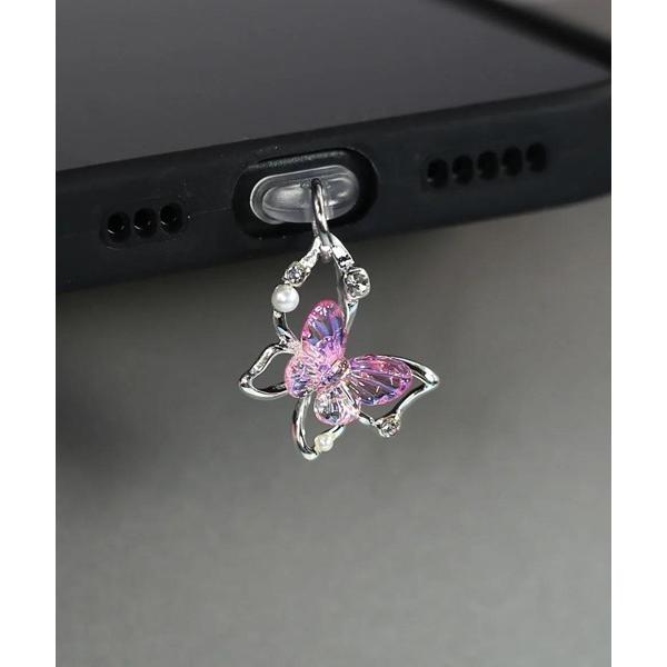 ZOZO問い合わせ番号:103124836ショップ:Mayree，メイリーブランド:Mayree，メイリー商品名:【urge select】《Type-C対応》バタフライモチーフ クリアカラー コネクターカバーカテゴリ:PC・スマホグッズ/...