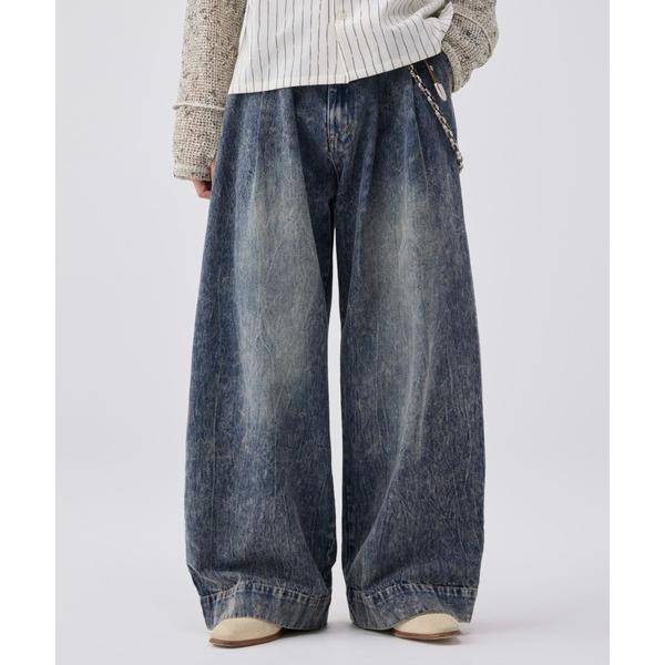 参考価格：8，800円発売時期：2025年02月コンディション：A（使用感なし）数回使用した程度で使用感が感じられないアイテム参考商品名：Wide buggy vintage like denim pants ” Mud dyeing / ...