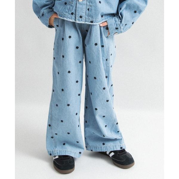 ZOZO問い合わせ番号:103162119ショップ:branshes，ブランシェスブランド:EDWIN，エドウィン，branshes，ブランシェス商品名:【Ou? by EDWIN】お花刺繍デニムパンツカテゴリ:パンツ>デニムパンツブ...