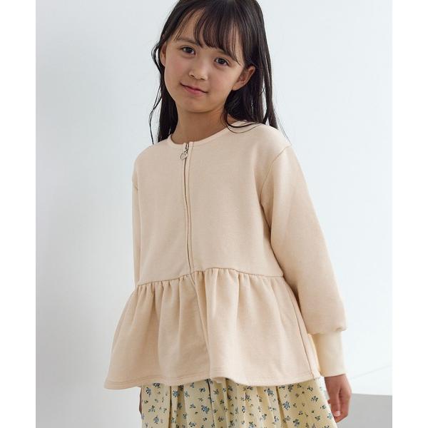 ZOZO問い合わせ番号:103163302ショップ:ROPE' PICNIC，ロぺピクニックブランド:ROPE' PICNIC，ロペピクニック商品名:【KIDS/キッズ】ラメ裏毛ペプラムジップカーディガンカテゴリ:トップス>カーディガ...