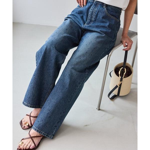 ZOZO問い合わせ番号:103163304ショップ:ROPE' PICNIC，ロぺピクニックブランド:ROPE' PICNIC，ロペピクニック商品名:パールキラキラビジューデニムカテゴリ:パンツ>デニムパンツブランド品番:2026-C...