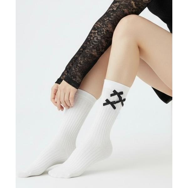 ※このアイテムは返品・交換対象外商品です。ZOZO問い合わせ番号:103163350ショップ:BURNER，バーナーブランド:Burner，バーナー商品名:【FEMLY DAILY（フェミリーデイリー）】リボン付き　ソックス oku-soc...