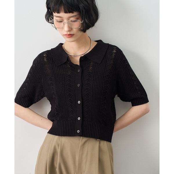 ZOZO問い合わせ番号:103163715ショップ:CORPUS TOKYO，コーパス トーキョーブランド:NOGLE，ノグル商品名:【NOGLE/ノグル】襟付き透かし編みサマーニットカーディガンカテゴリ:トップス>カーディガン/ボレ...
