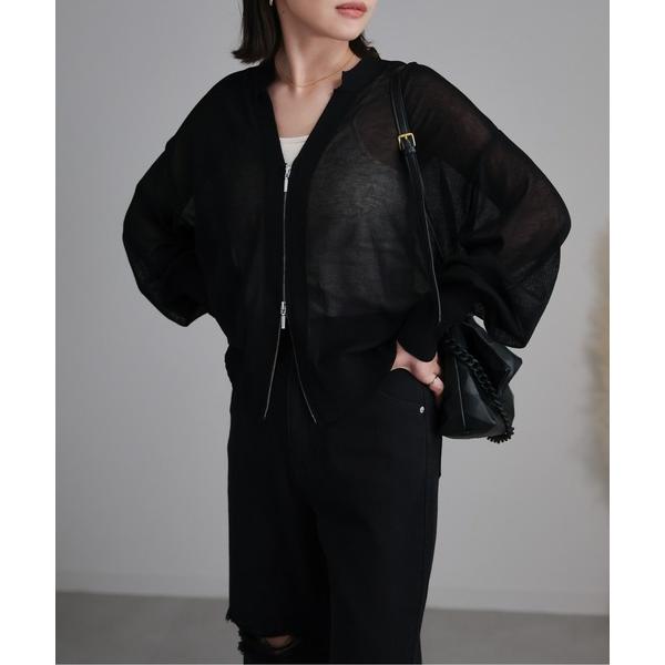 『セール実施中』参考価格：4，489円発売時期：2023年07月コンディション：D（傷・汚れあり）傷や汚れがあるが使用には問題ないアイテム全体的：毛玉前身頃：ほつれ参考商品名：シアーZIPニットカーディガン/ 透かし編みニット参考品番：AP...