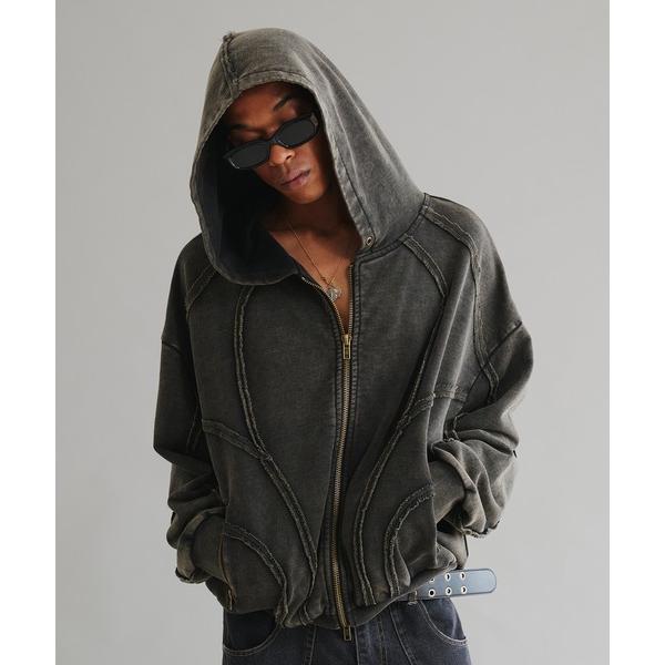 『タイムセール実施中』参考価格：11，000円発売時期：2024年10月コンディション：B（目立つ使用感なし）使用感が少ない、または気にならないアイテム首周り：ほつれ参考商品名：Overdyed Double Zip-up Parker/オ...