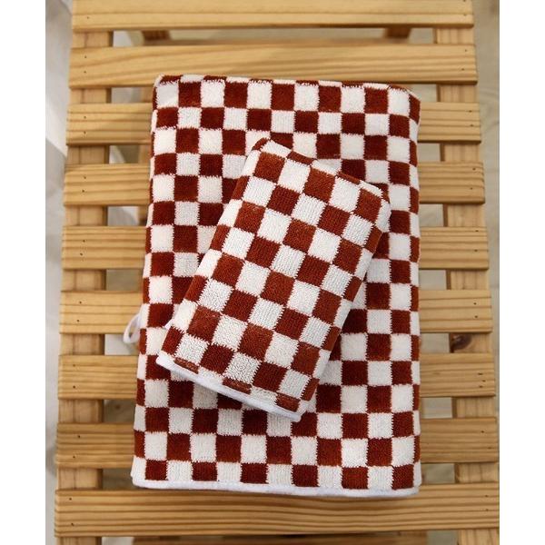 ZOZO問い合わせ番号:103234673ショップ:Teem Store，チームストアブランド:pyornim，ピョルニム商品名:【26年春夏新作】【2Pセット】チェッカー柄バスタオル×フェイスタオルセットカテゴリ:インテリア>タオル...