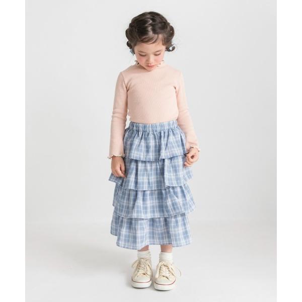 ZOZO問い合わせ番号:103271231ショップ:branshes，ブランシェスブランド:branshes，ブランシェス商品名:チェックティアードロングスカートカテゴリ:スカート>スカートブランド品番:12-6133-083素材:本...