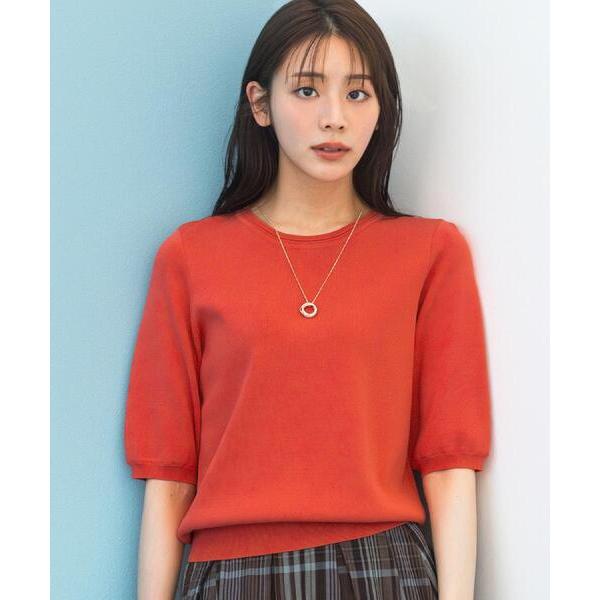 ZOZO問い合わせ番号:103274668ショップ:grove，グローブブランド:grove，グローブ商品名:新色入荷！【貴島明日香さん着用・シリーズ累計36万枚】やわらかドライタッチ 五分袖クルーネックニットカテゴリ:トップス>ニッ...