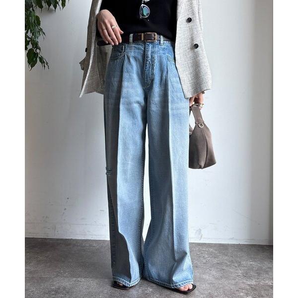 ZOZO問い合わせ番号:103275615ショップ:DouDou，ドゥドゥブランド:DouDou，ドゥドゥ商品名:ダメージワイドデニムカテゴリ:パンツ>デニムパンツブランド品番:DDZ1061103A0003素材:天竺45％　コットン...