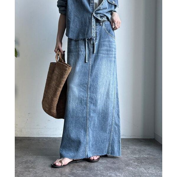 ZOZO問い合わせ番号:103276087ショップ:DouDou，ドゥドゥブランド:DouDou，ドゥドゥ商品名:【セットアップ可能】ベルト付デニムタイトスカートカテゴリ:スカート>スカートブランド品番:DDZ1061101A0011...