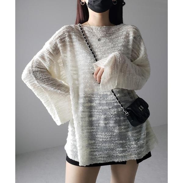 『セール実施中』参考価格：5，280円発売時期：2024年04月コンディション：A（使用感なし）数回使用した程度で使用感が感じられないアイテム参考商品名：【 ２color 】 モヘアライクオーバーシアーニット ／ mohair like o...