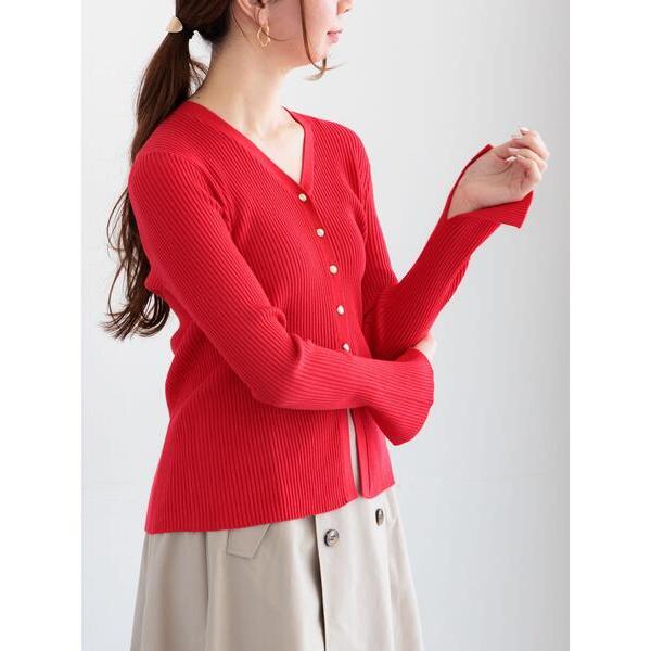 ZOZO問い合わせ番号:103312210ショップ:Te chichi，テチチブランド:Te chichi，テチチ商品名:リブVネックカーディガン《2026 spring catalog item》カテゴリ:トップス>カーディガン/ボ...