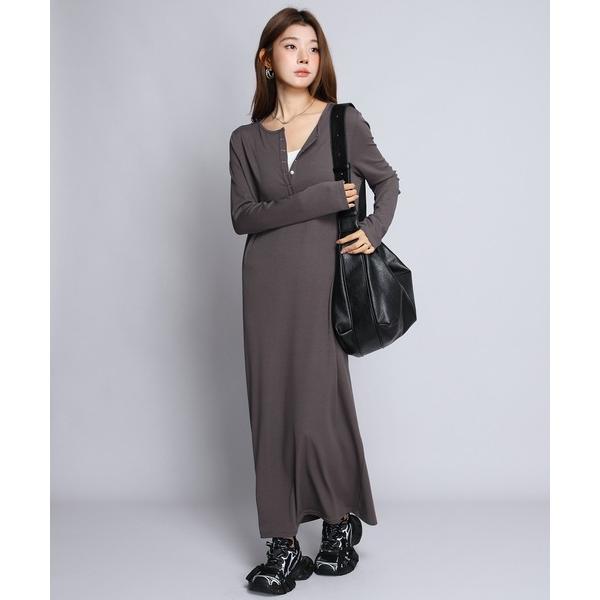 『タイムセール実施中』ZOZO問い合わせ番号:103313132ショップ:by LEGNA，バイレグナブランド:by LEGNA，バイレグナ商品名:【選べる丈感】リブマキシヘンリーネックワンピースカテゴリ:ワンピース/ドレス>ワンピー...