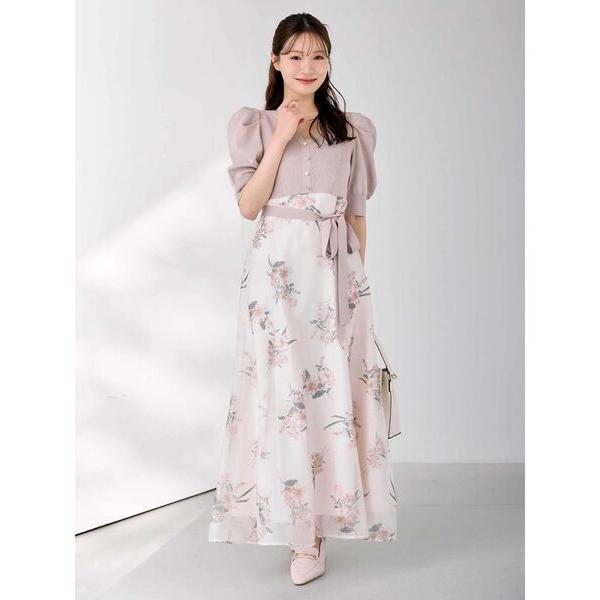 ZOZO問い合わせ番号:103313350ショップ:MERCURYDUO，マーキュリーデュオブランド:MERCURYDUO，マーキュリーデュオ商品名:ブーケ花柄ニットドッキングワンピースカテゴリ:ワンピース/ドレス>ワンピースブランド...