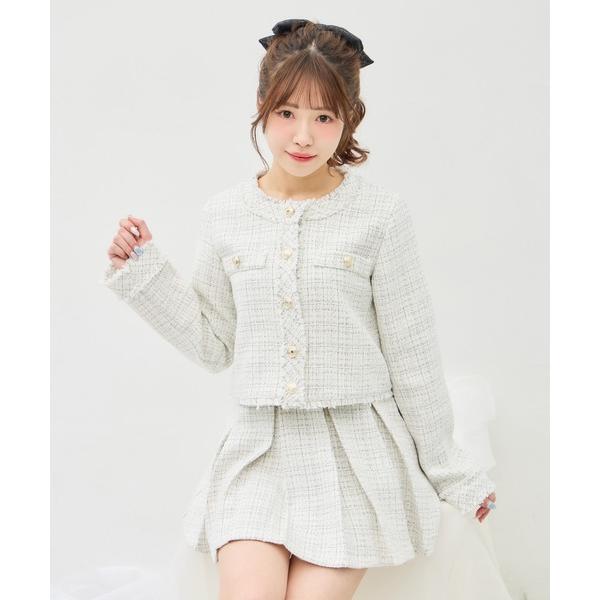 『タイムセール実施中』ZOZO問い合わせ番号:103314111ショップ:INGNI，イングブランド:INGNI，イング商品名:ツイードフリンジジャケット(セットアップ対応)カテゴリ:ジャケット/アウター>ブルゾンブランド品番:126...