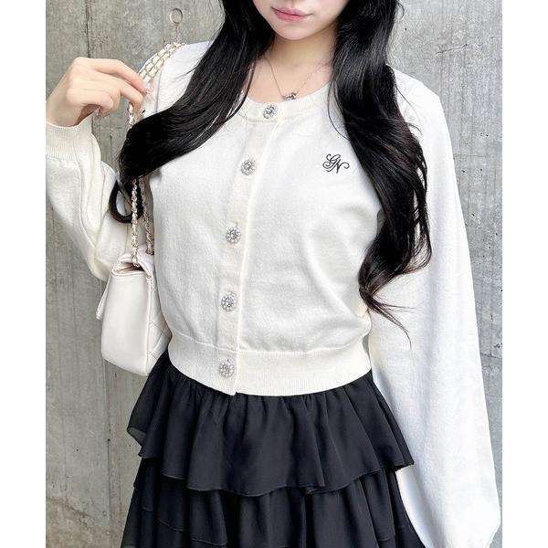 ZOZO問い合わせ番号:103314125ショップ:INGNI，イングブランド:INGNI，イング商品名:ビジューボタンニットカーディガンカテゴリ:トップス>カーディガン/ボレロブランド品番:1261-600132素材:レーヨン63%...