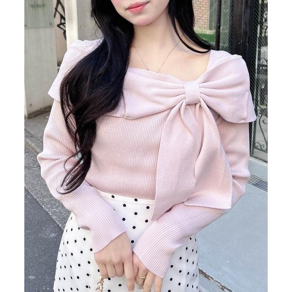 ZOZO問い合わせ番号:103314128ショップ:INGNI，イングブランド:INGNI，イング商品名:リボンオフショルニットカテゴリ:トップス>ニット/セーターブランド品番:1261-900129素材:レーヨン80%，ポリエステル...