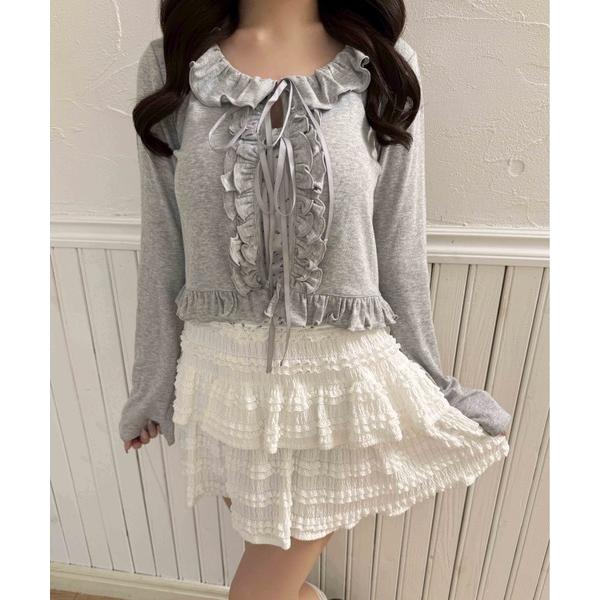 ZOZO問い合わせ番号:103314540ショップ:WEGO，ウィゴーブランド:PHILLY，フィリー，WEGO，ウィゴー商品名:針抜きフリルカーディガンカテゴリ:トップス>カーディガン/ボレロブランド品番:PL26SP02-L000...