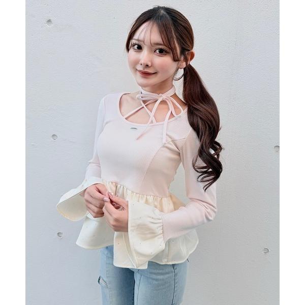 ZOZO問い合わせ番号:103314882ショップ:one way，ワンウェイブランド:NOMAE，ノーマエ商品名:ストーンドットペプラムトップスカテゴリ:トップス>Tシャツ/カットソーブランド品番:5862061370素材:身頃：ポ...